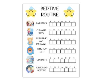 Morning Routine Chart, Bedtime Routine, Visual Schedule, Printable ...