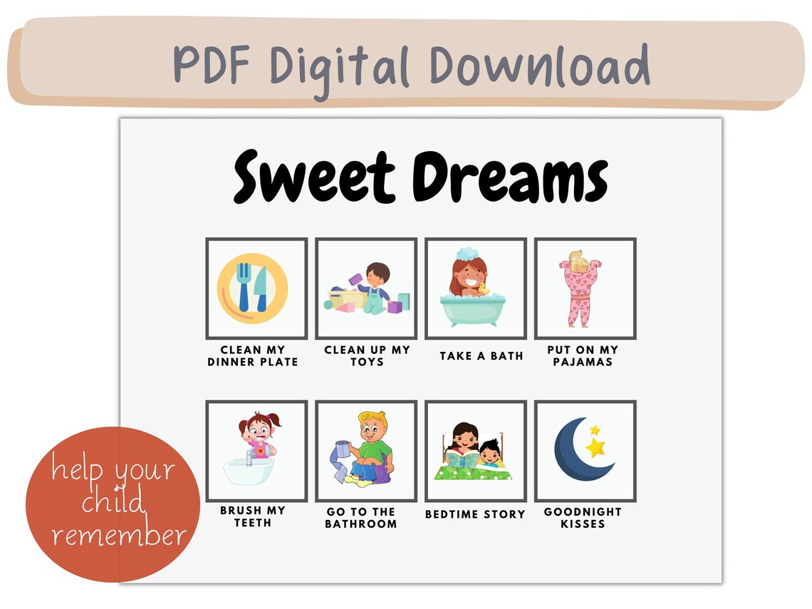 Morning Routine Chart, Bedtime Routine, Visual Schedule, Printable ...