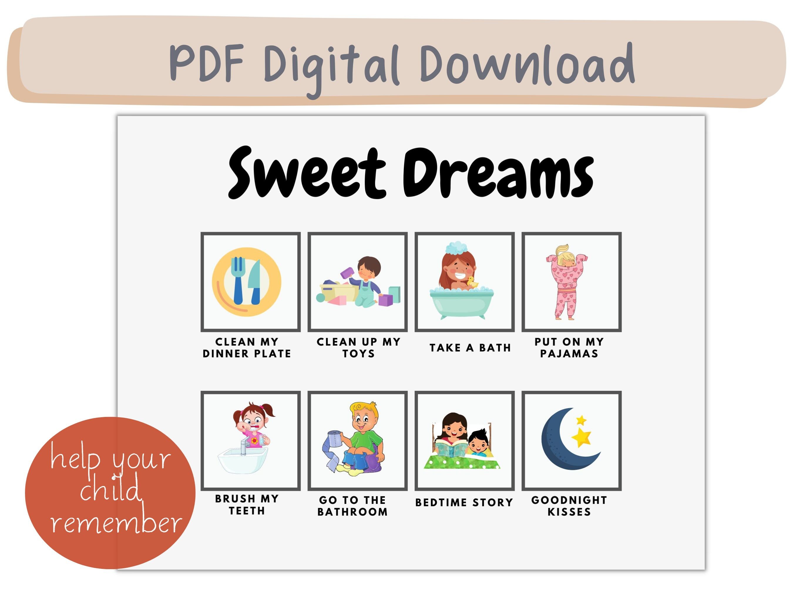 Morning Routine Chart, Bedtime Routine, Visual Schedule, Printable ...