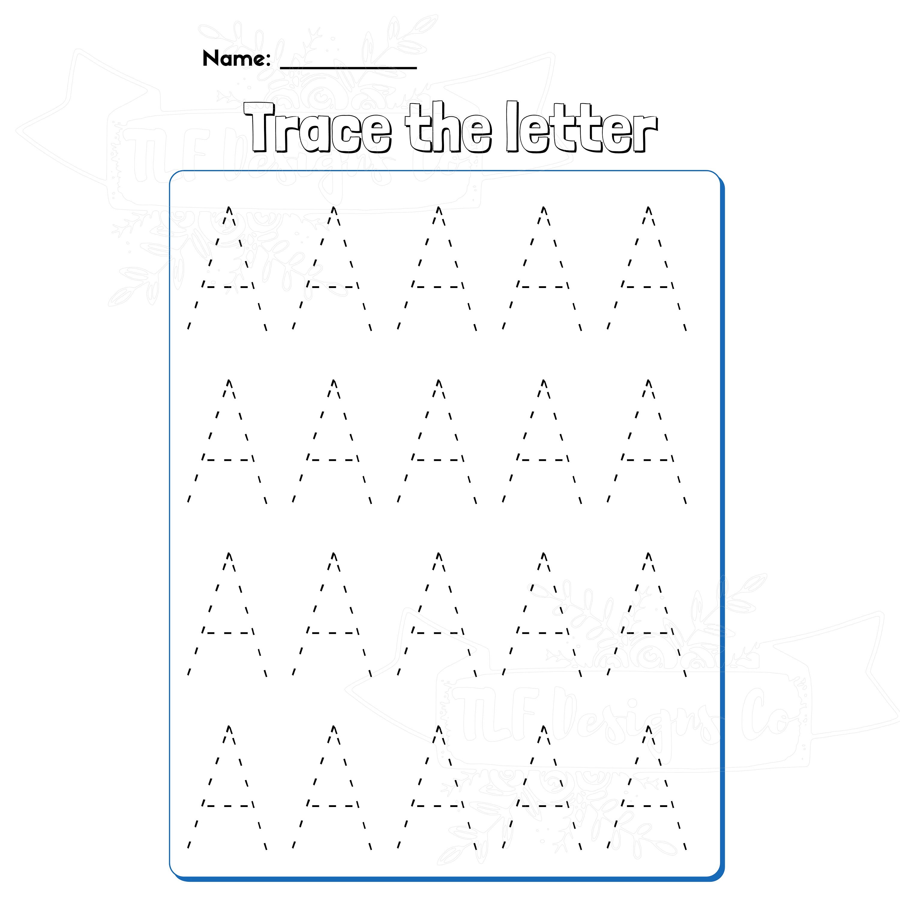 Trace Letters A-Z, Alphabet Tracing, Letter Tracing, Printable Alphabet ...