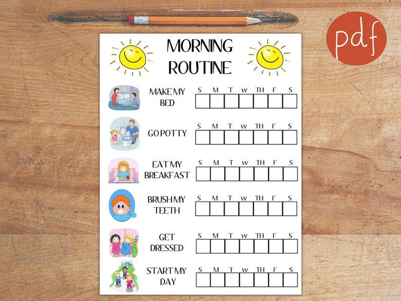 Good Morning Chore List, Children's Job Poster, Daily Task List ...