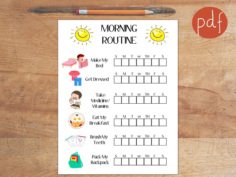 Good Morning Chore List, Children's Job Poster, Daily Task List ...