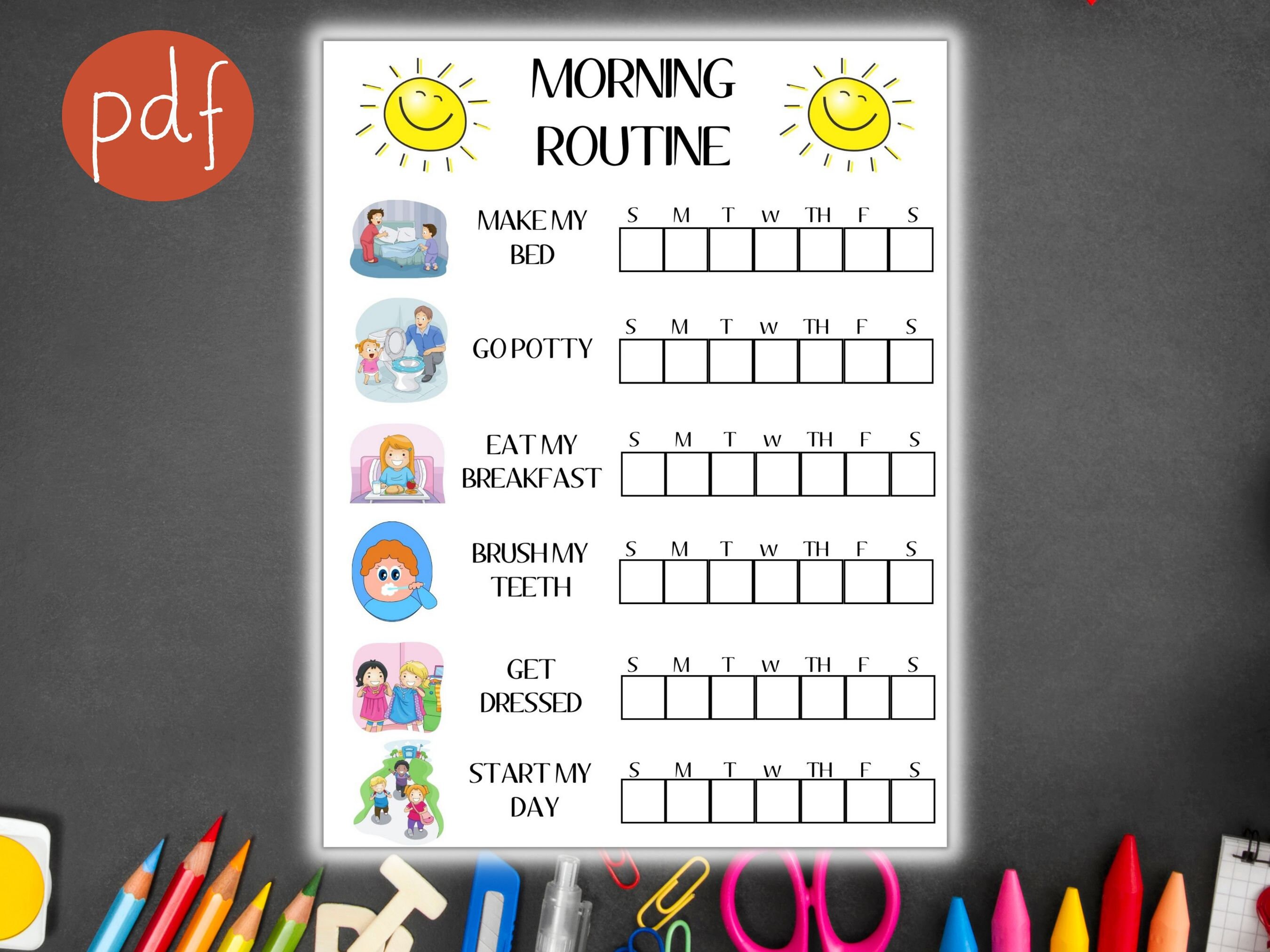 Good Morning Chore List, Children's Job Poster, Daily Task List ...