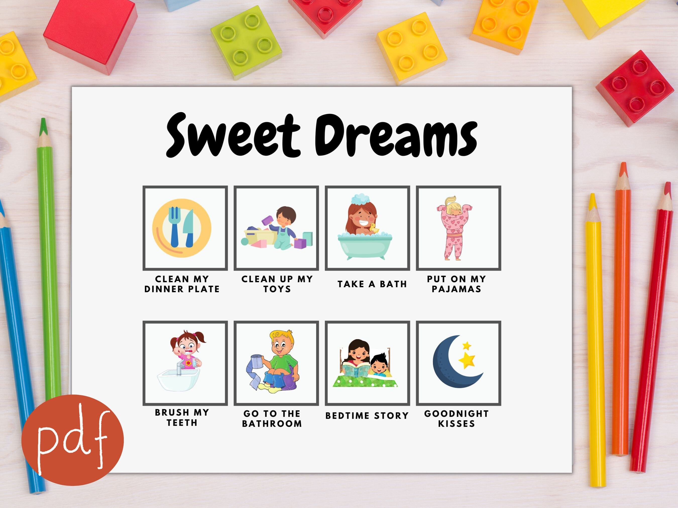 Morning Routine Chart, Bedtime Routine, Visual Schedule, Printable ...