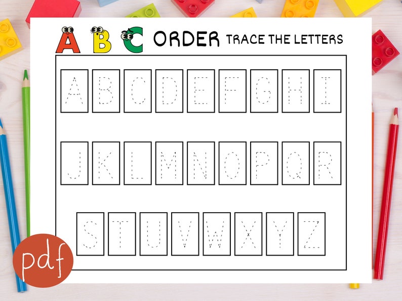 Kindergarten Alphabet Trace Worksheets Perfect for Homeschooling - Etsy