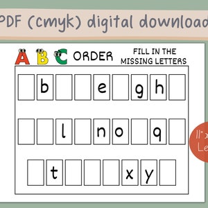 ABC Order, ABC Fill In, Montessori Printable, Homeschool Printable ...