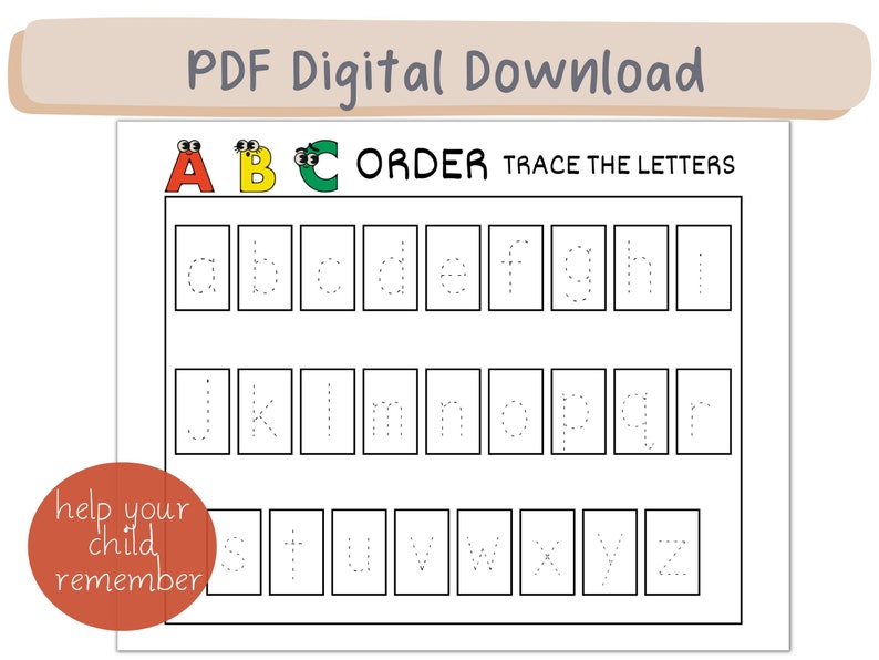 ABC Order ABC Fill In Montessori Printable Homeschool - Etsy