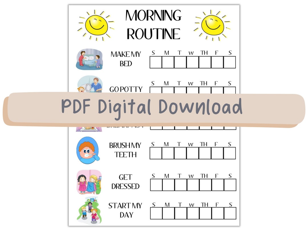 Good Morning Chore List, Children's Job Poster, Daily Task List ...