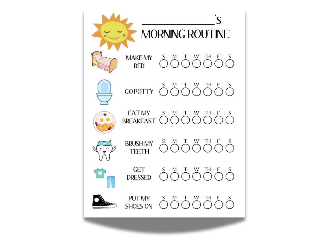 Good Morning Chart, Children's Job Poster, Daily Task List, Morning ...