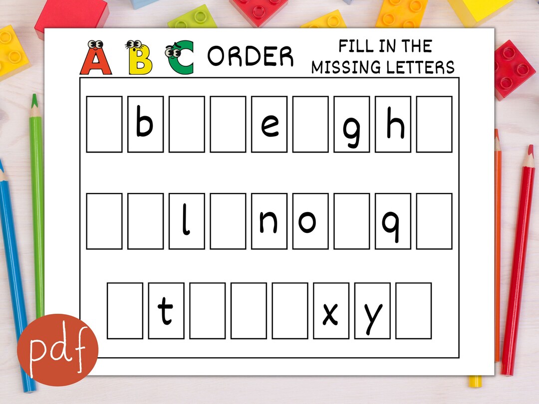 ABC Order, ABC Fill In, Montessori Printable, Homeschool Printable ...