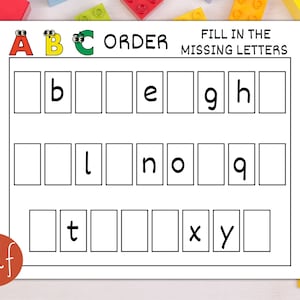 ABC Order, ABC Fill In, Montessori Printable, Homeschool Printable ...