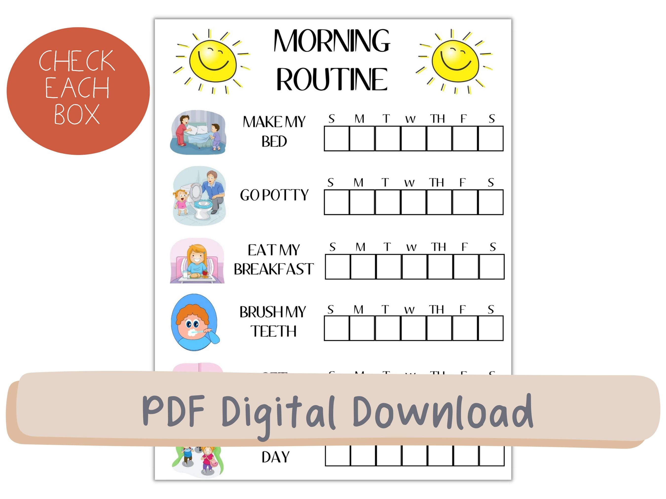 Good Morning Chore List, Children's Job Poster, Daily Task List ...