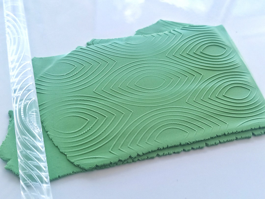 Ellipse Pattern Clay Texture Roller | Textured Acrylic Embossing ...