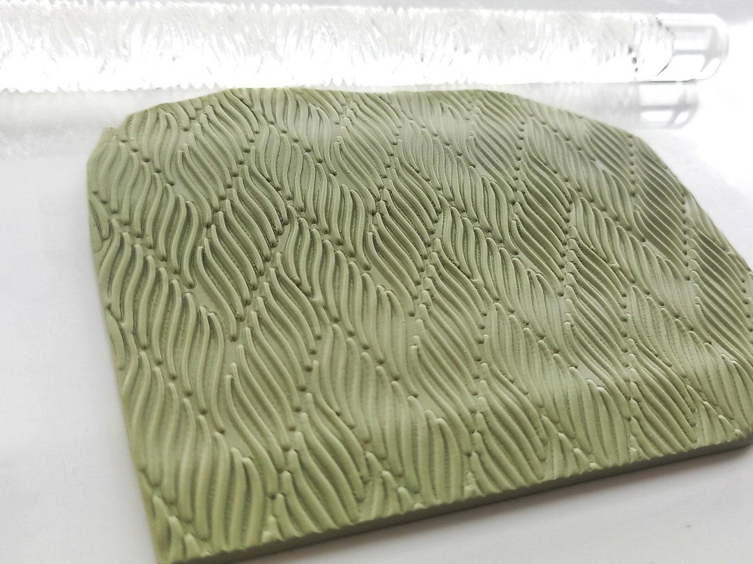 Wavy Fin Pattern Clay Texture Roller | Textured Acrylic Embossing ...
