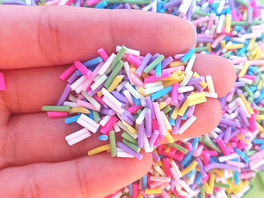 Polymer Clay Colourful Long Sprinkle Slices | Fimo Sculpey Slices ...
