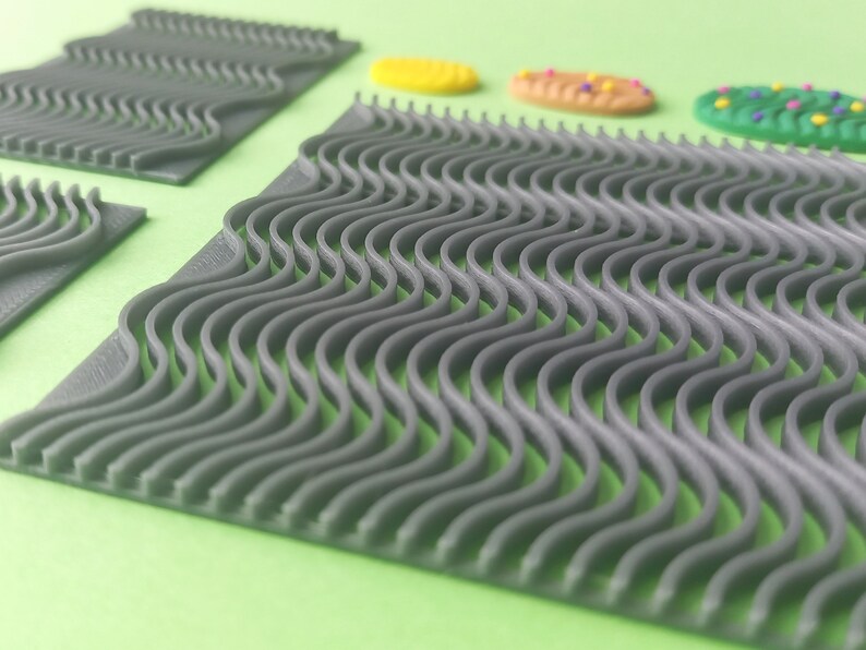 Texture Stamp Tile for Polymer Clay | Imprint Embossing Wave Line ...