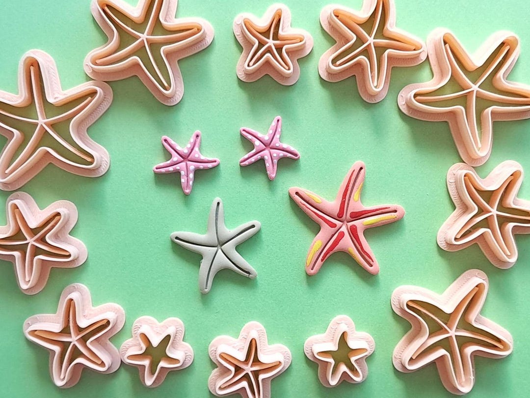 Starfish Shape Polymer Clay Cutter Set of 6 | Maxi Mini Theme Kit ...