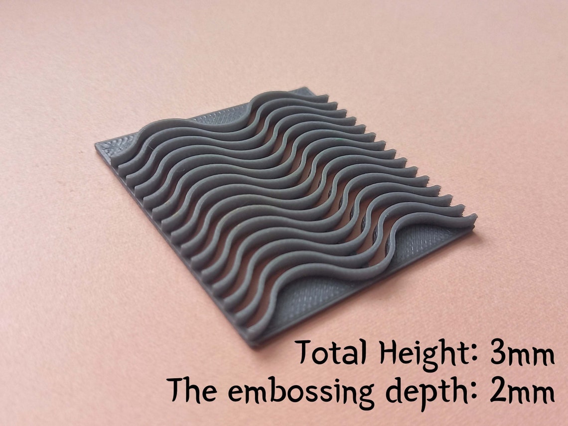 Texture Stamp Tile for Polymer Clay Imprint Embossing Wave | Etsy