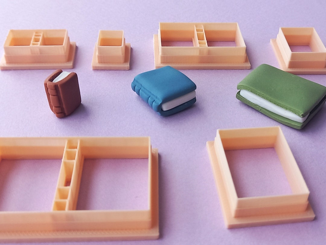 3D Cute Book Polymer Clay Cutter Set of 5 | Unique Clay Cutters | Clay ...