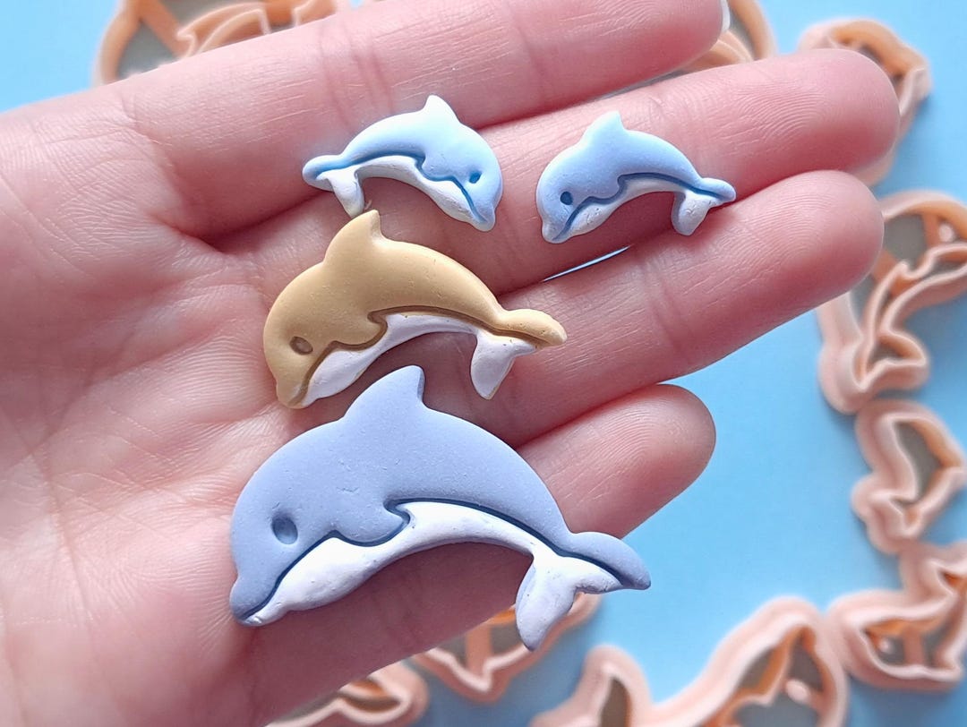 Dolphin Shape Polymer Clay Cutter Set of 6 | Maxi Mini Theme Kit ...