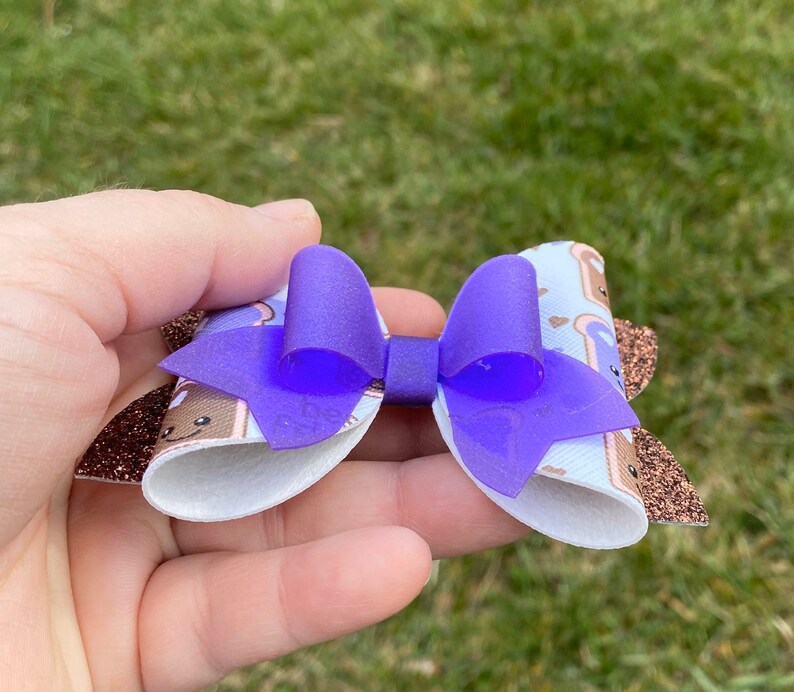 2 Best Friend Bows Faux Leather Bow Peanut Butter and Jelly - Etsy