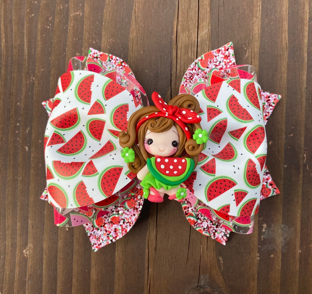 Watermelon Phoebe Bow, Phoebe Pinch Bow, Watermelon Bow, Summer Hair ...