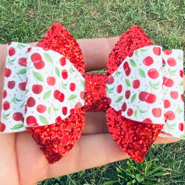Cherry Hair Bow - Etsy
