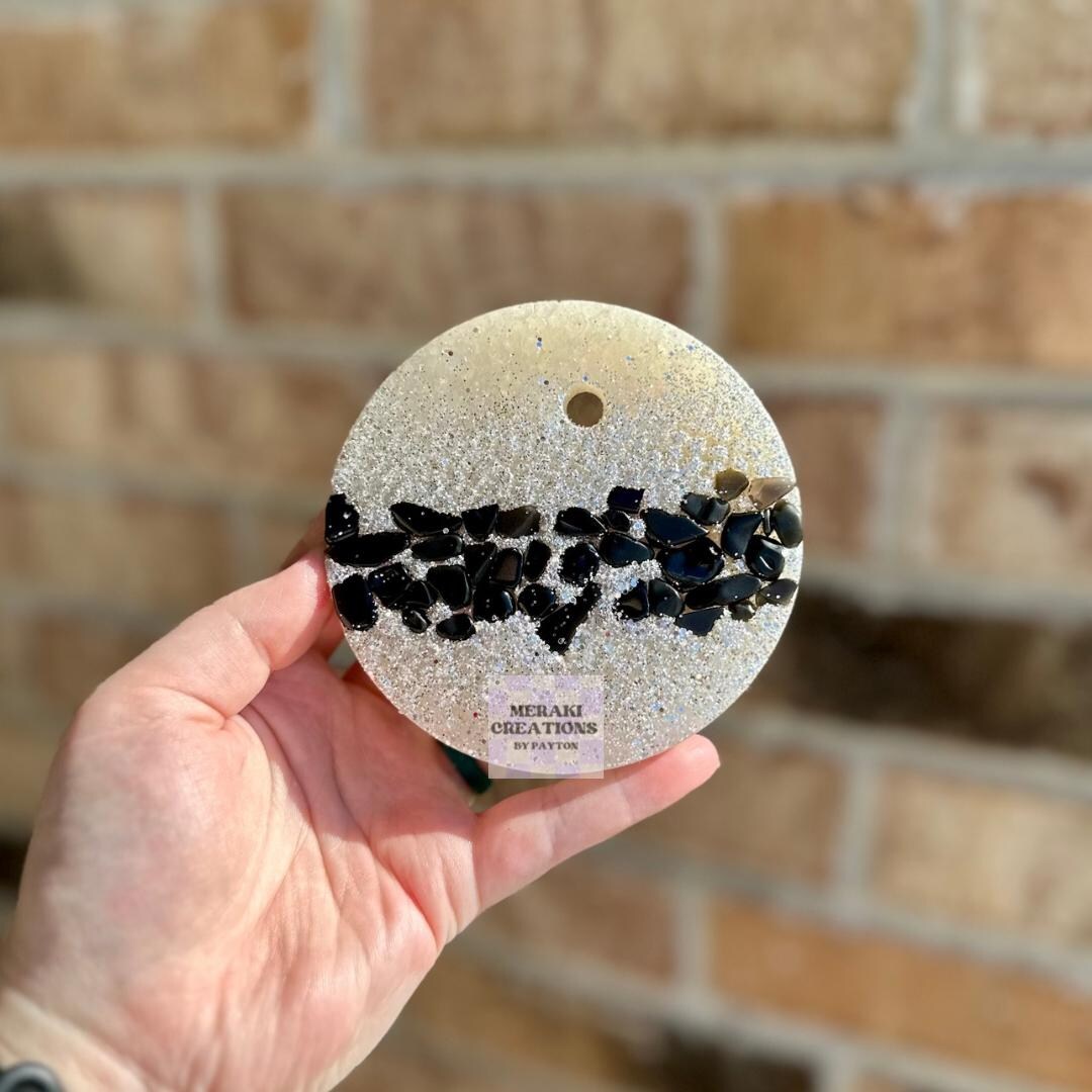 Black and Silver Glitter Geode Car Freshie Freshy - Car Air Freshener ...