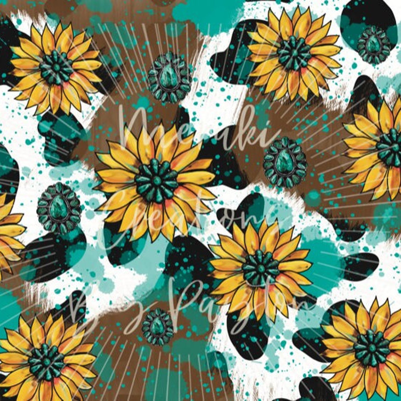 Cow Print Sunflower 20oz Sublimation Tumbler File Digital - Etsy