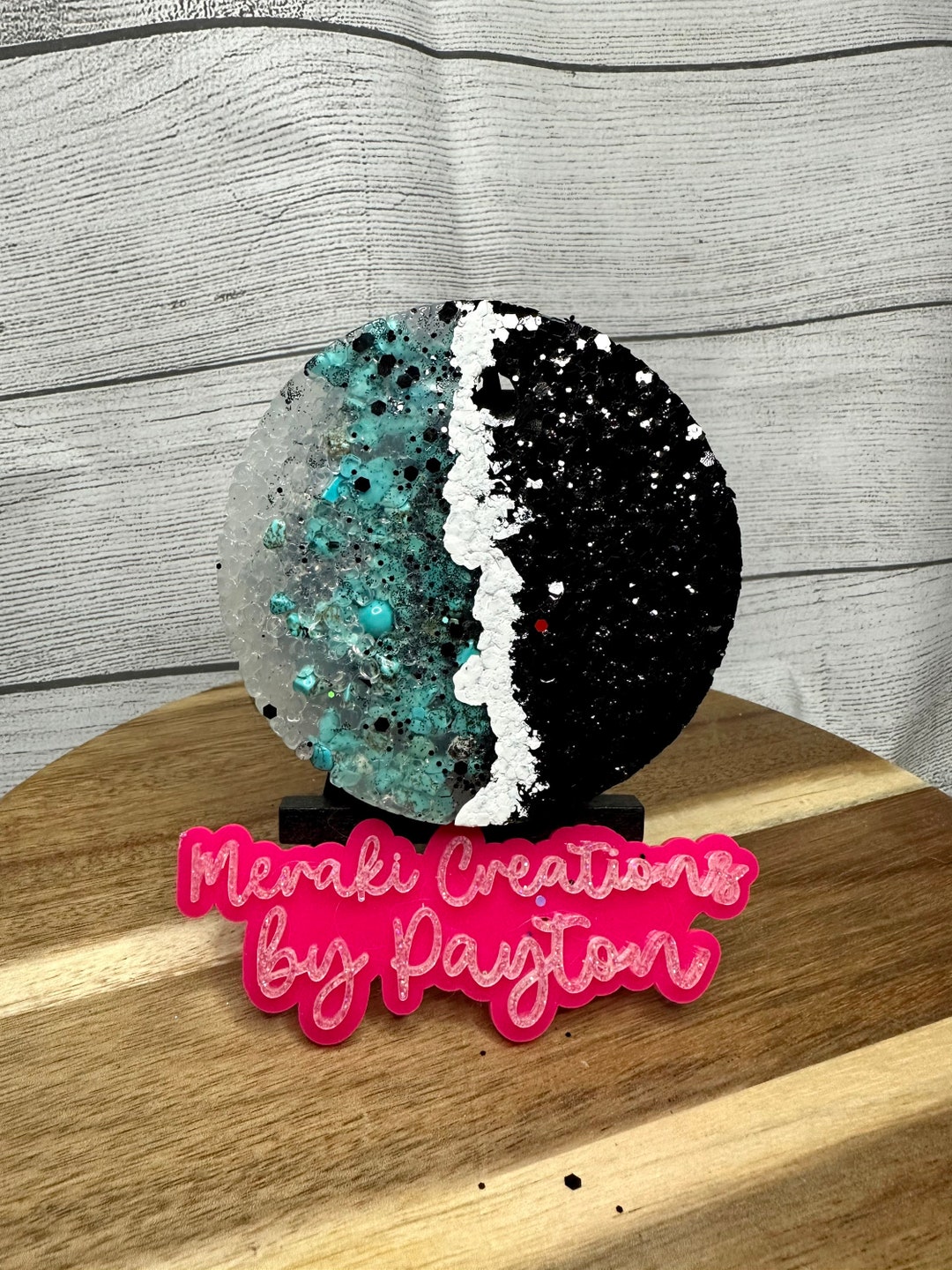 Black and Turquoise Glitter Geode Car Freshie Freshy Car Air Freshener ...