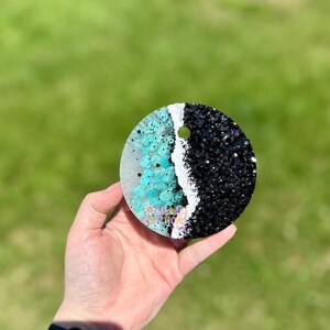 Black and Turquoise Glitter Geode Car Freshie Freshy - Car Air ...