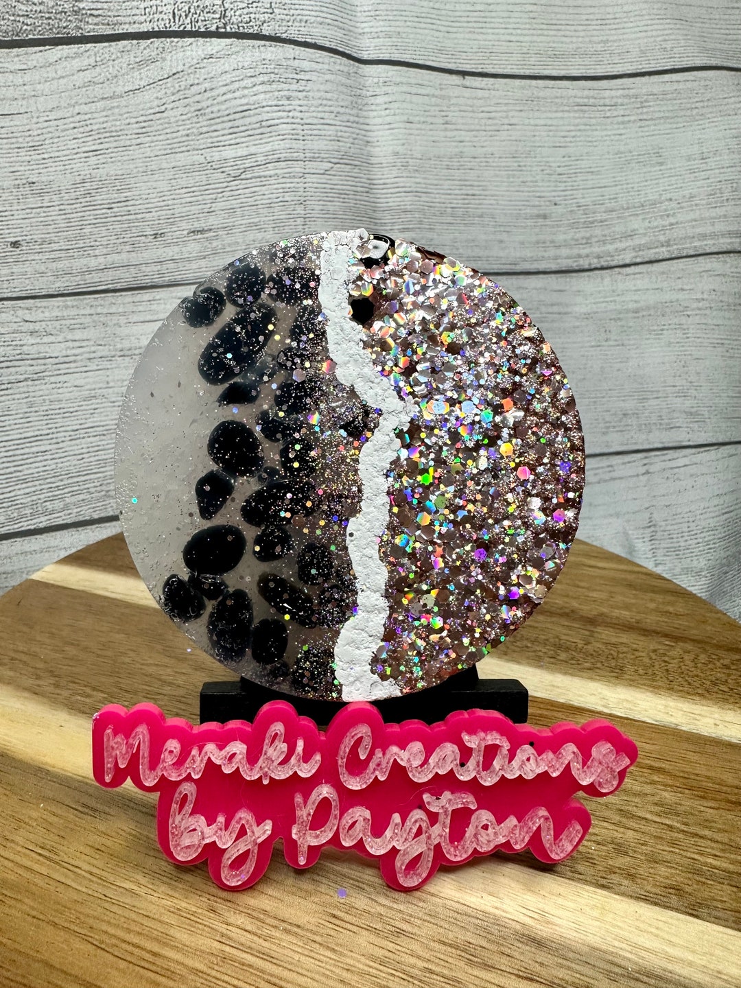 Rose Gold and Black Glitter Geode Car Freshie Car Air - Etsy