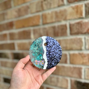 Navy and Turquoise Glitter Geode Car Freshie Freshy Car Air Freshener ...