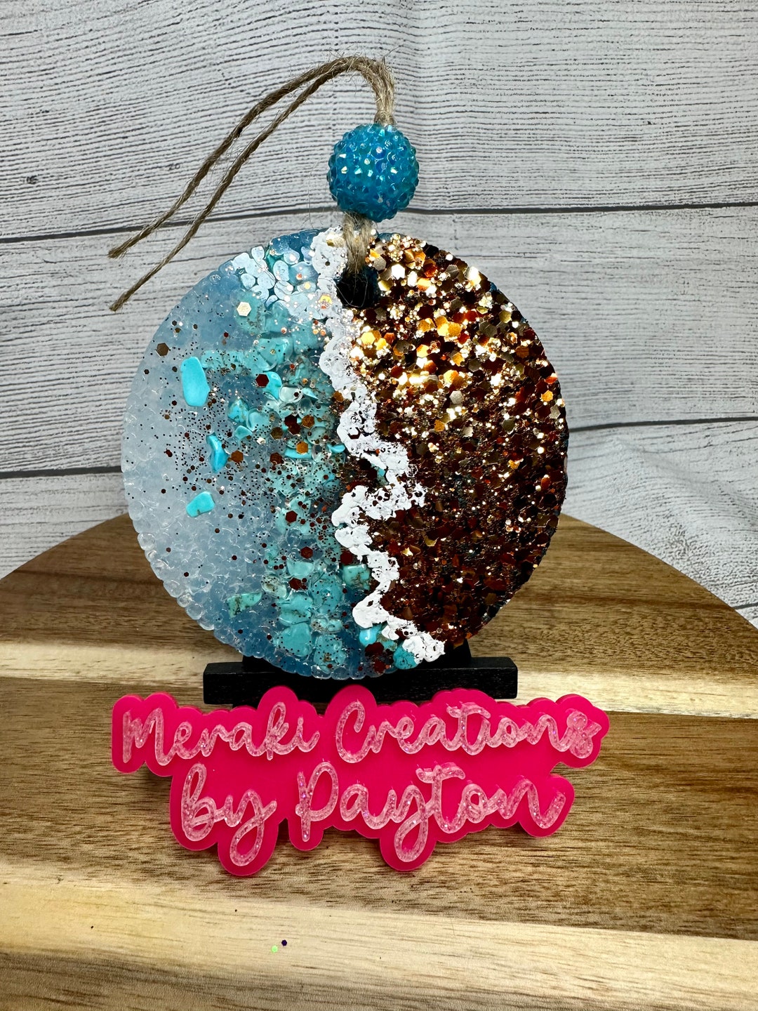 Orange Mix and Turquoise Glitter Geode Car Freshie Freshy Car Air ...