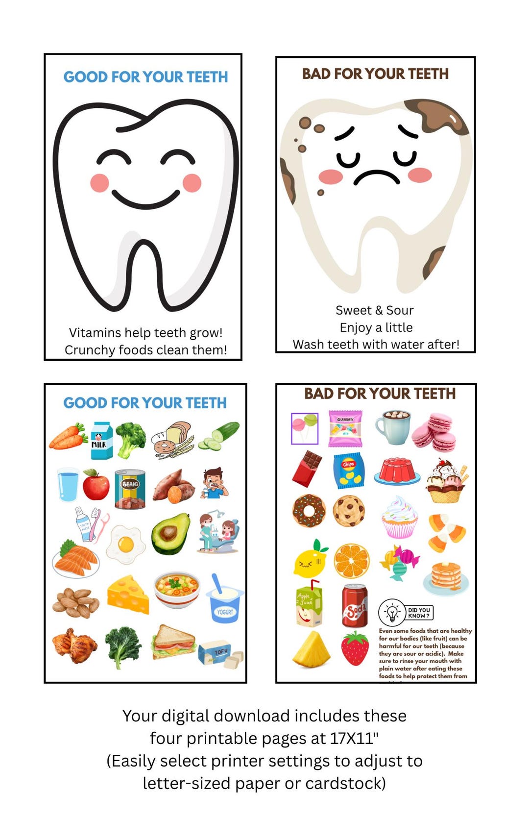 Healthy Vs Unhealthy Teeth - A Dental Hygienist's Learning Activity for ...