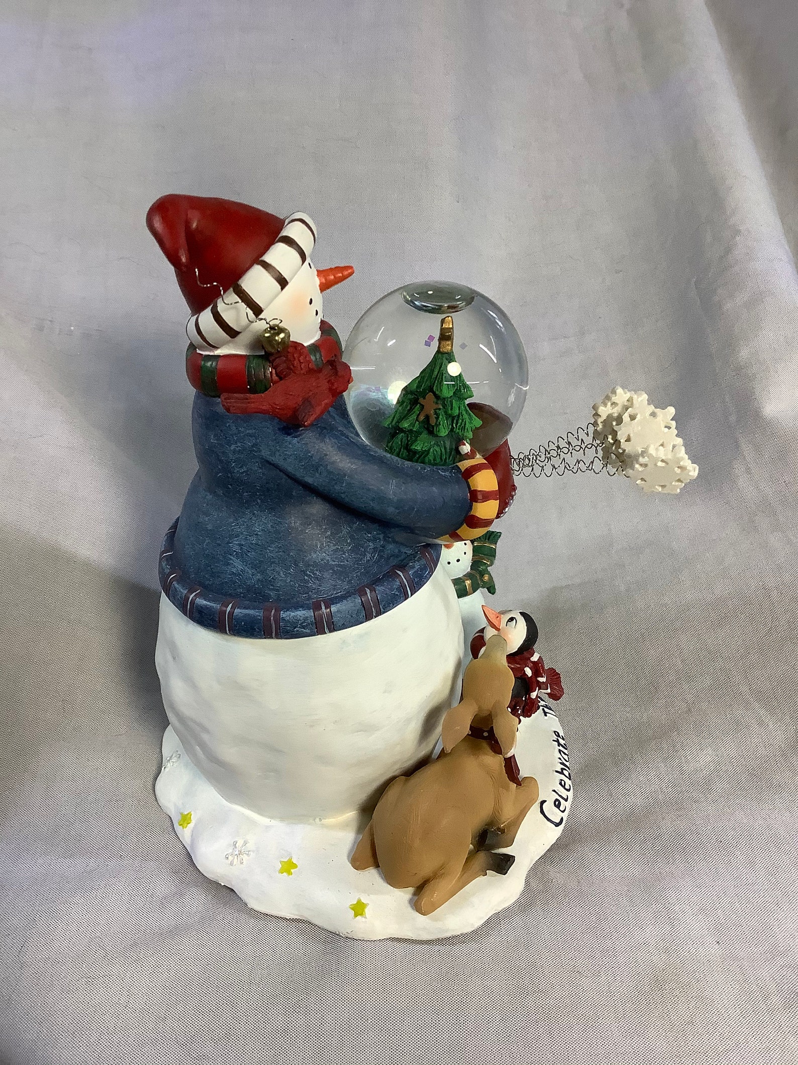 Snow Man Snow Globe Music Box - Etsy