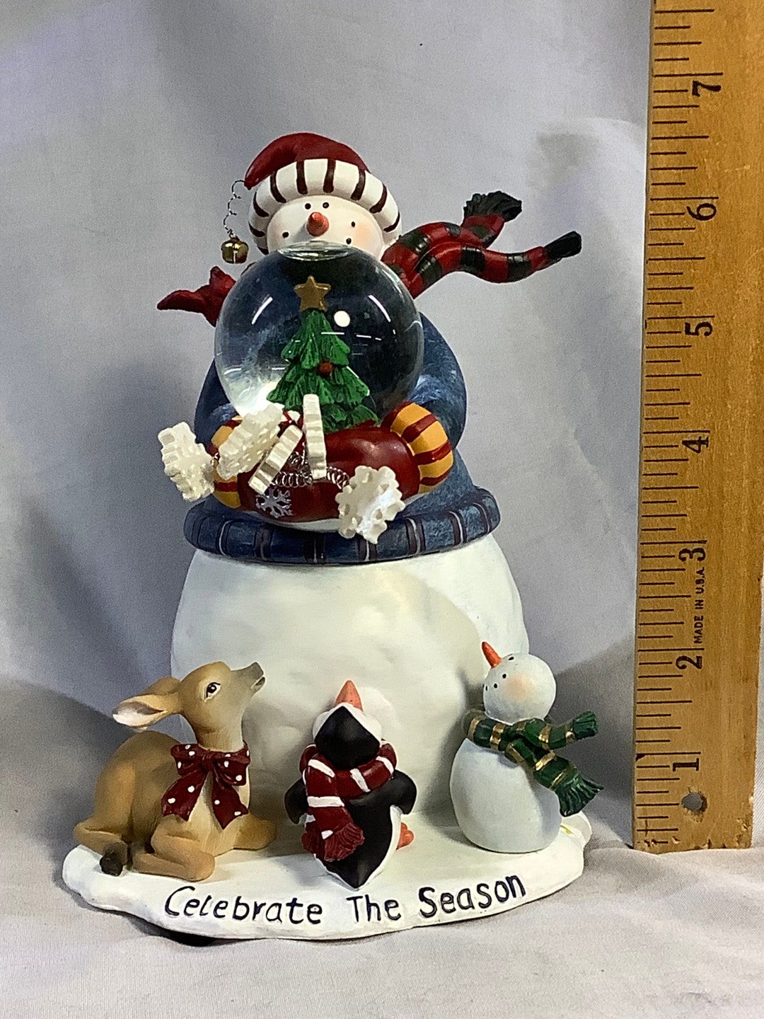 Snow Man Snow Globe Music Box - Etsy