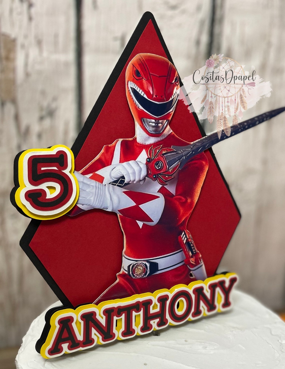 Red Ranger Cake Topper Centerpiece | Etsy