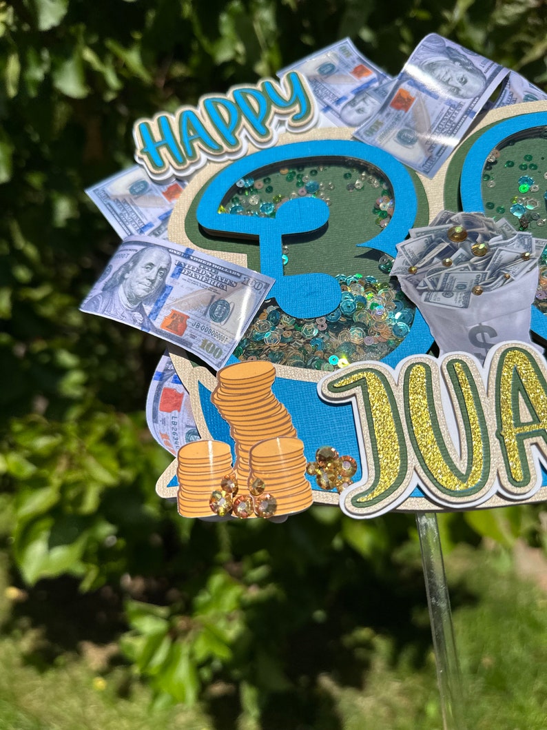 Money Cake Topper, Money Party Decor, Cash Cake Topper, Centerpiece ...