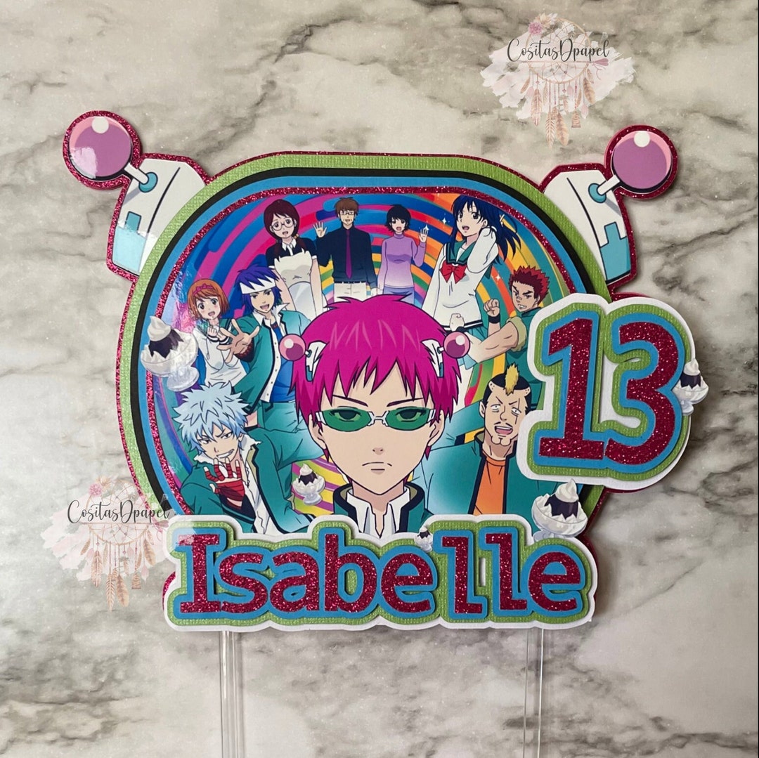 Disasterous life of Saiki K cake topper, center piece, party prop ...
