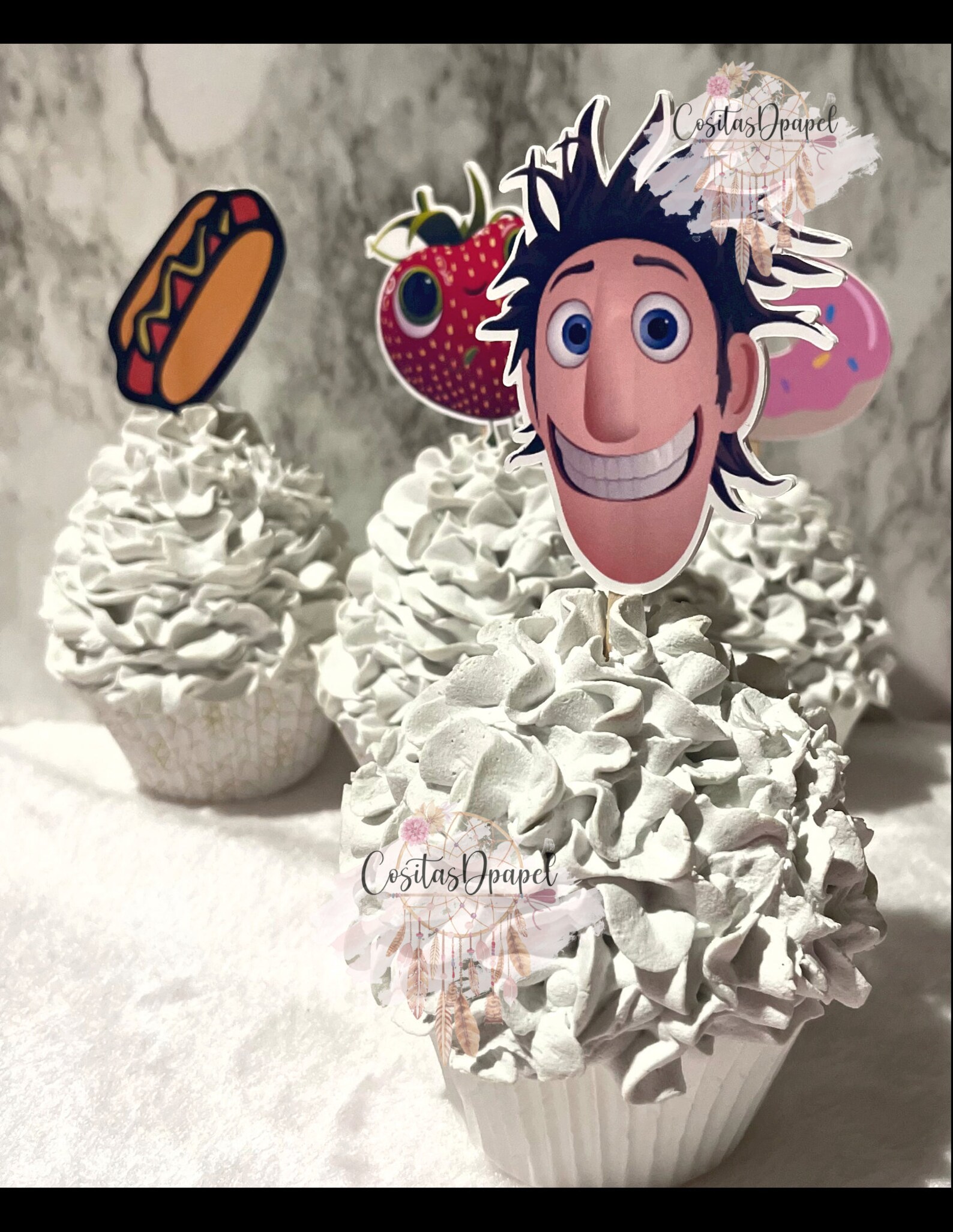 Cloudy With a Chance of Meatballs Cupcake Toppers - Etsy