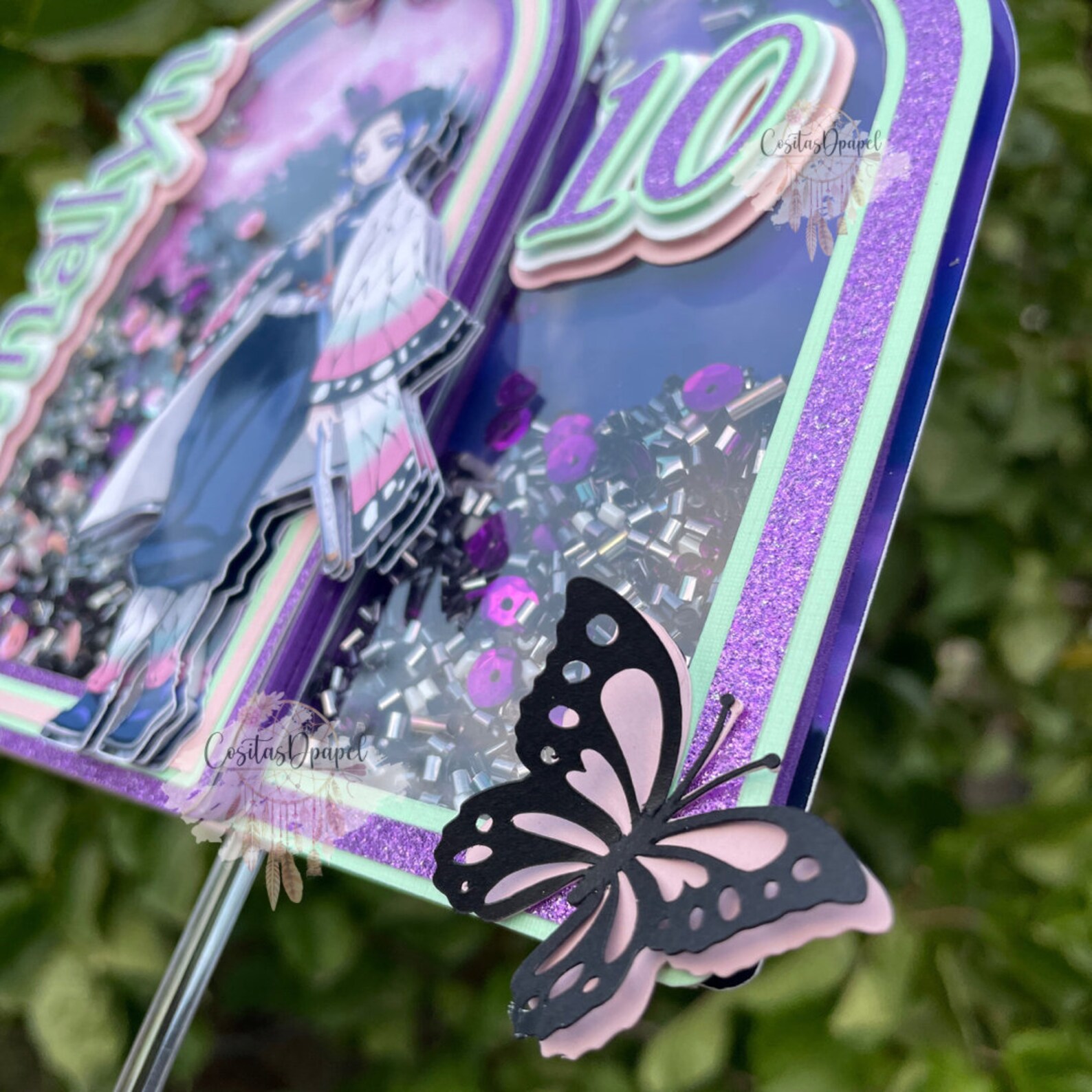 Butterfly Girl Cake Topper, 3d Cake Topper, Shaker Cake Topper, Shaker ...