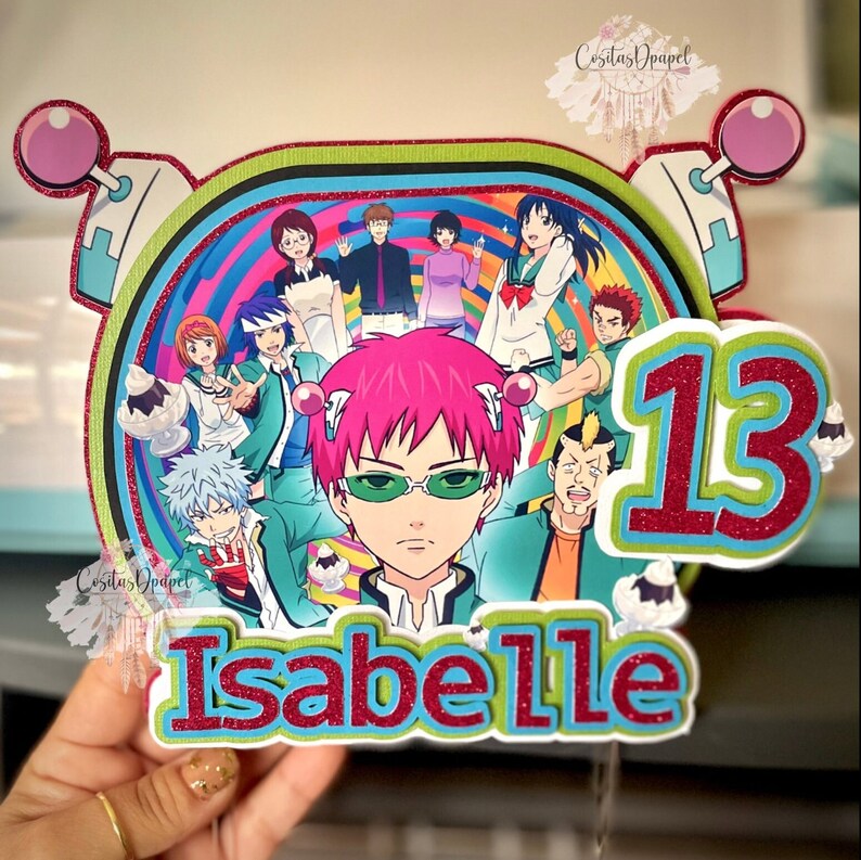 Disasterous Life of Saiki K Cake Topper, Center Piece, Party Prop ...