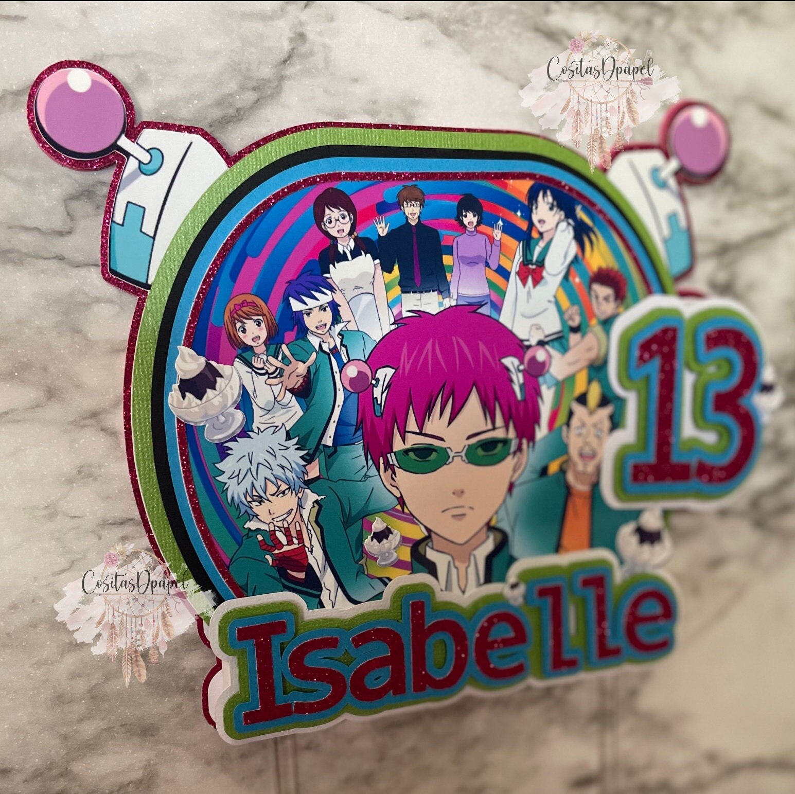 Disasterous Life of Saiki K Cake Topper, Center Piece, Party Prop ...