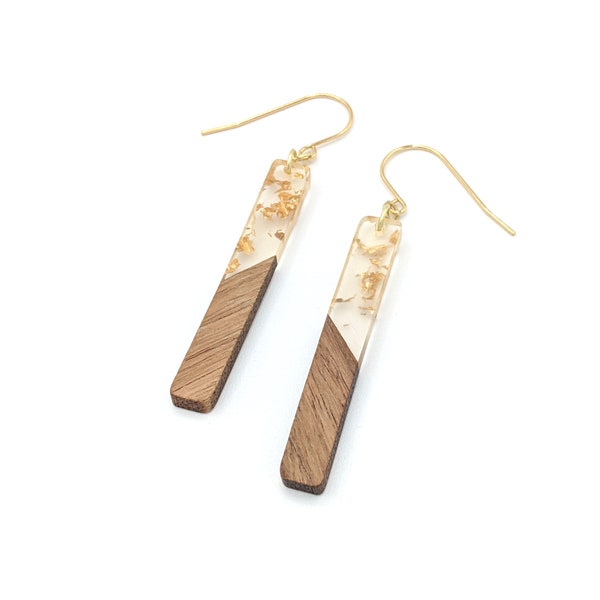Wood Resin Earrings - Etsy