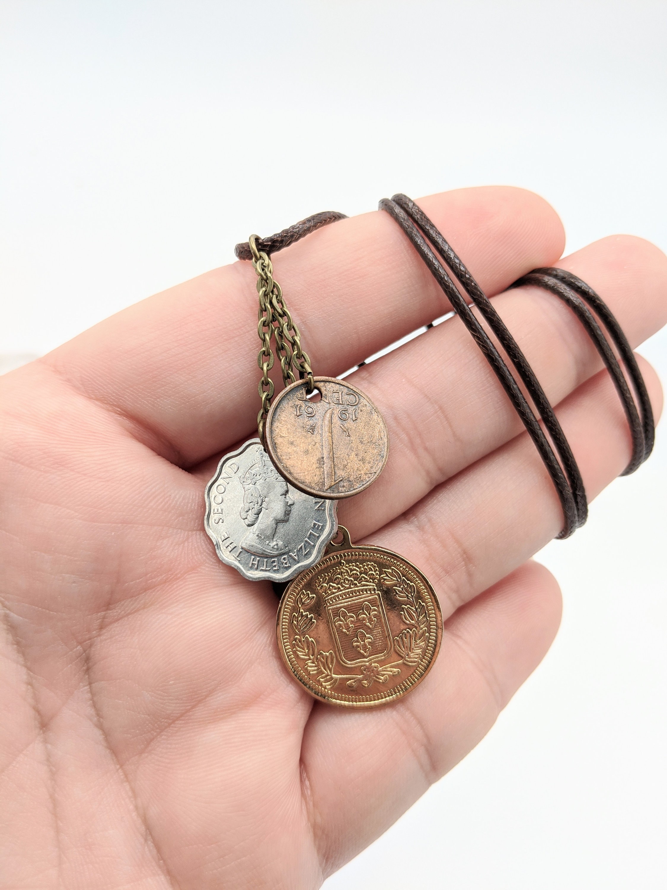 Coin Necklace For Women Gold Coin Necklace for Her Christmas | Etsy