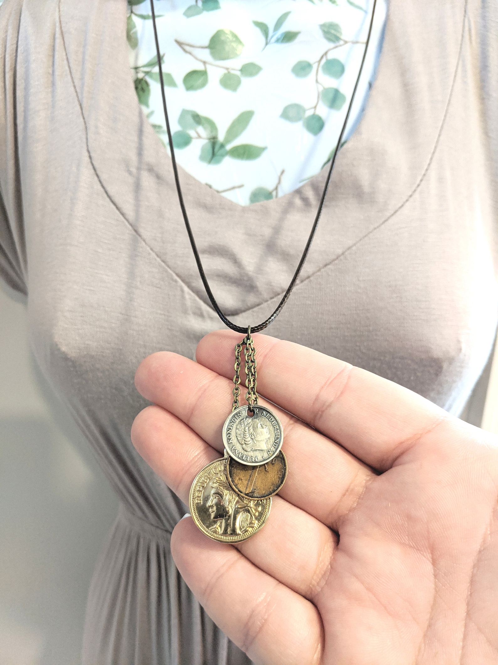 Coin Necklace For Women Gold Coin Necklace for Her Christmas | Etsy