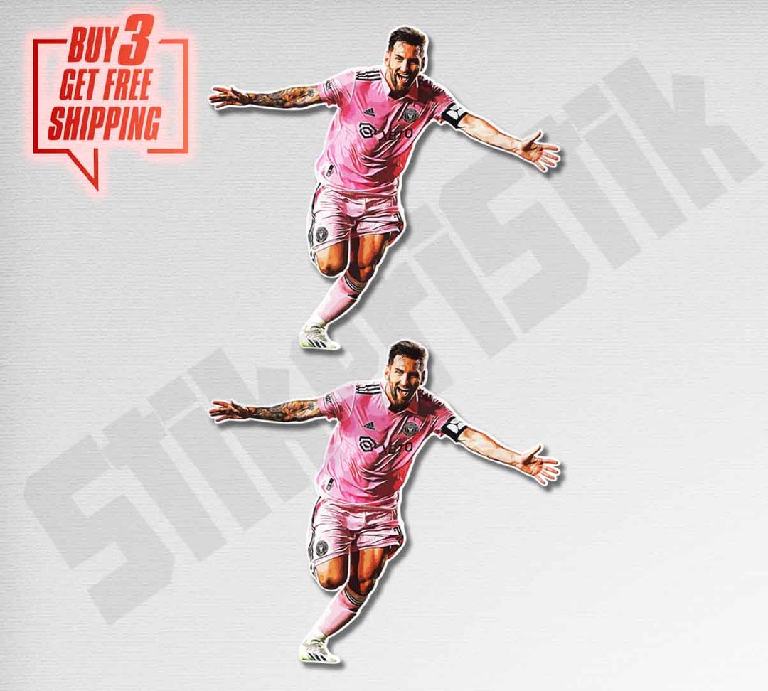 2x Messi Sticker, Messi Magnet, Car, Bike, Laptop, Door, Water Bottle ...