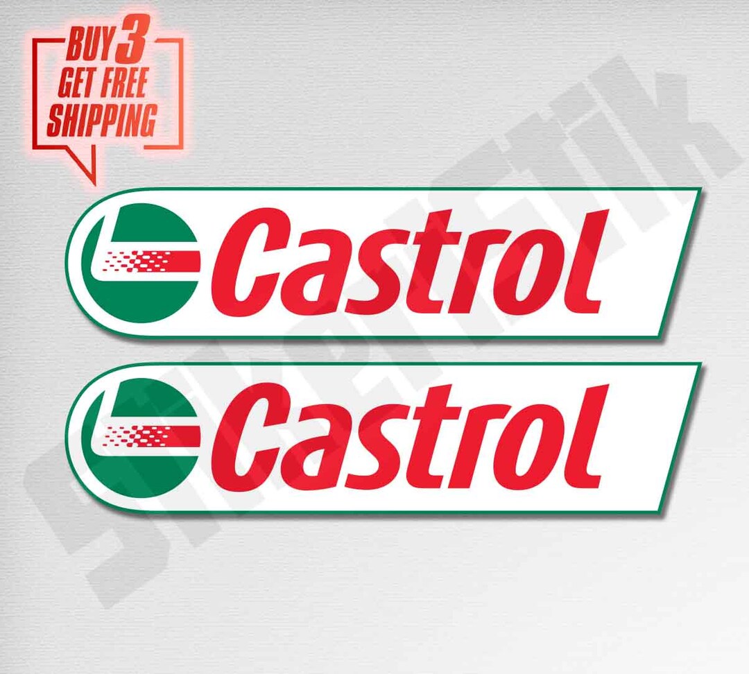 2x Castrol Sticker, Castrol Magnet, Car, Bike, Laptop, Door, Water ...