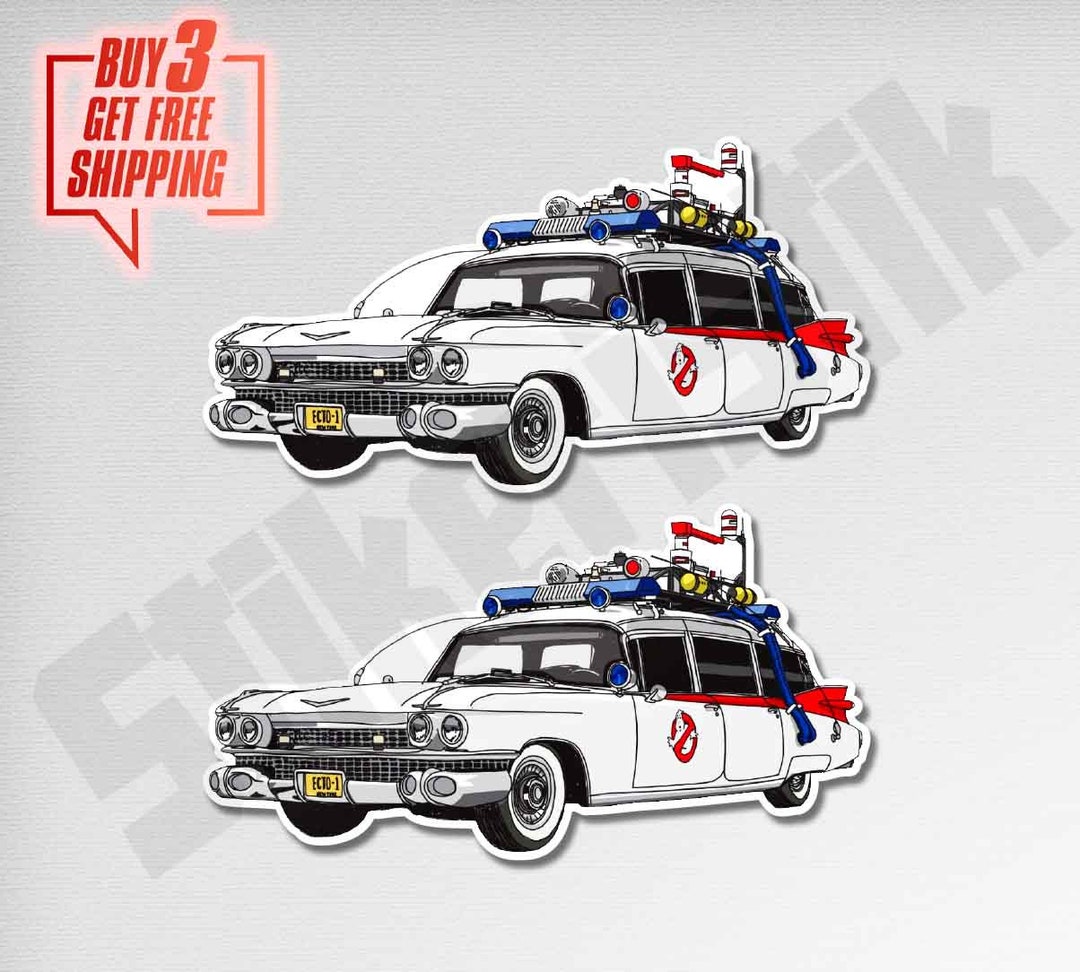 2x Ectomobile Stickers, Ghostbusters Car Magnets, Car , Car, Bike ...